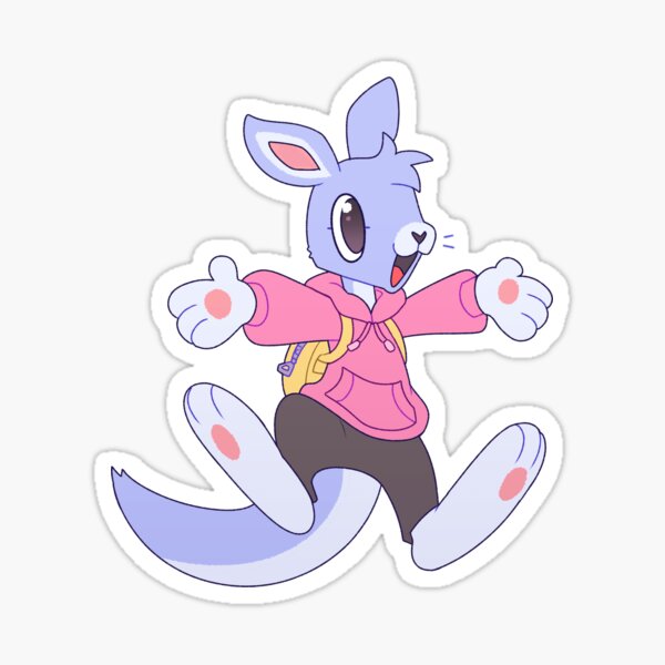 "Bouncy Blue Kangaroo" Sticker for Sale by ErmineEclair | Redbubble