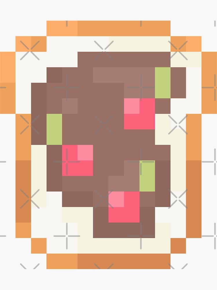 "Pixel Art Toast With Chocolate" Sticker for Sale by TakoyakiTech ...