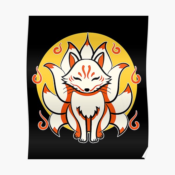 "Japanese Kitsune Kami Inari Fox Protector Temple Shrines" Poster by ...