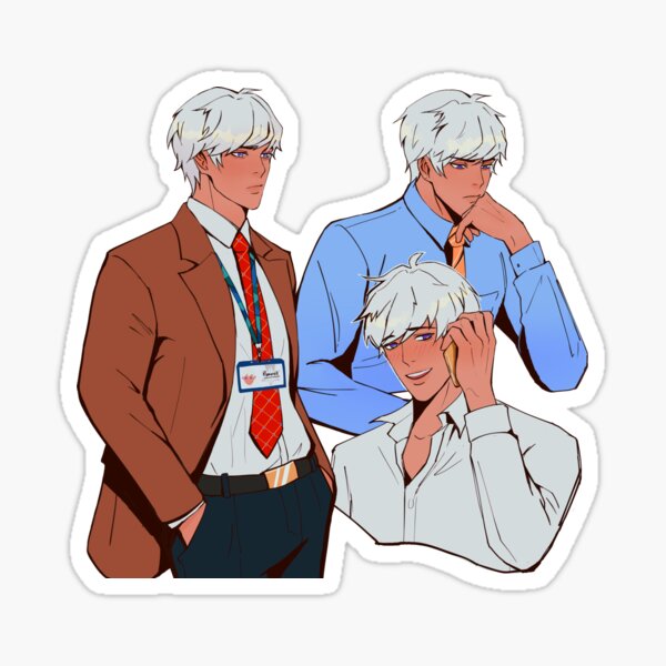 "[Obey Me!] "Mammon at the Office" card" Sticker for Sale by Piikasso ...