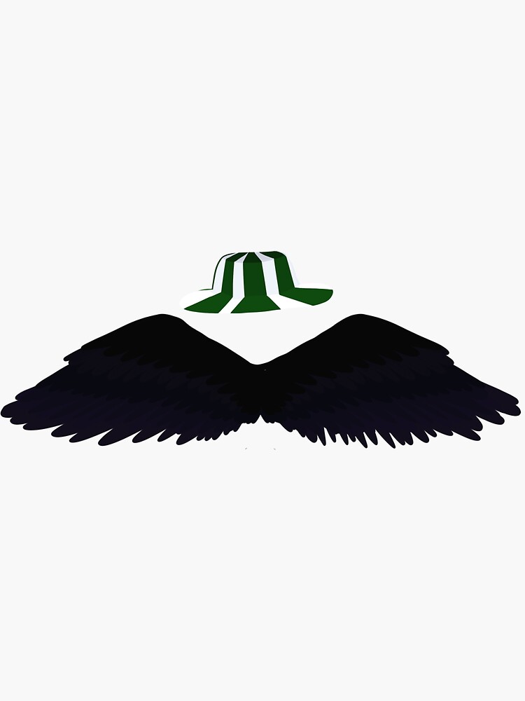 "Philza hat + wings" Sticker for Sale by LouserBadger | Redbubble