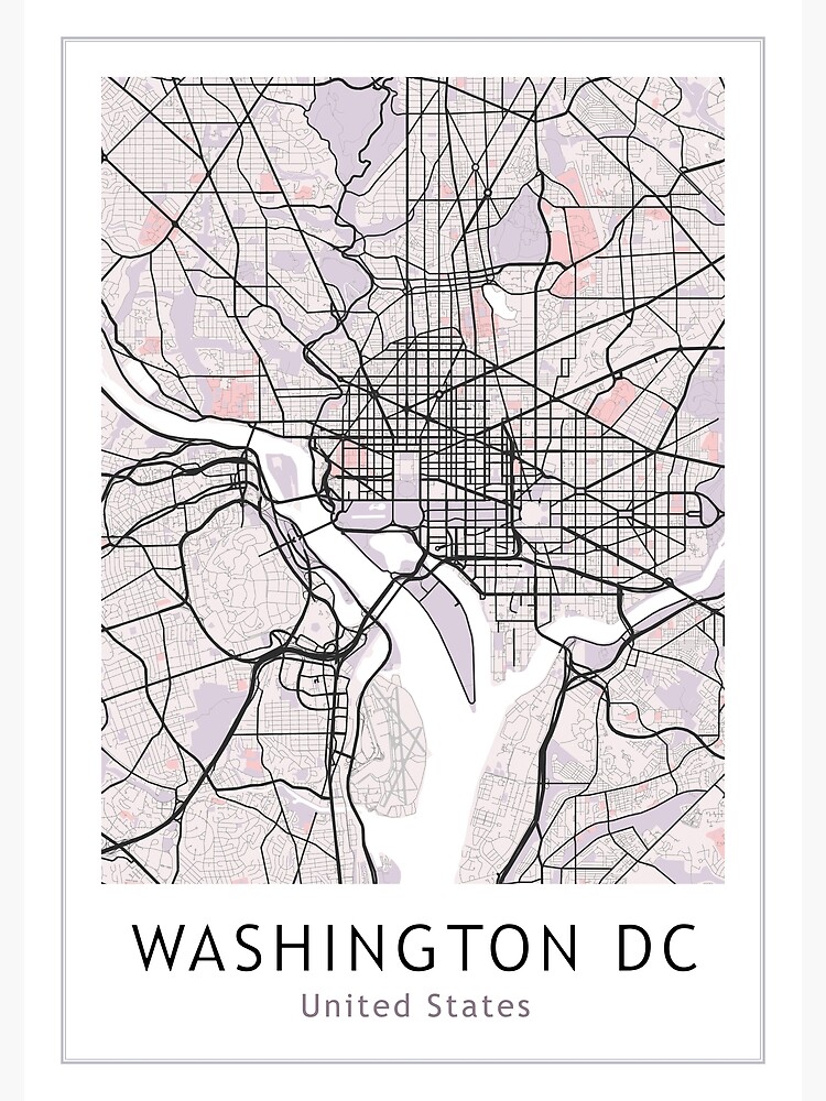 Póster «Mapa de la ciudad de Washington DC, Ciudad de Estados Unidos ...