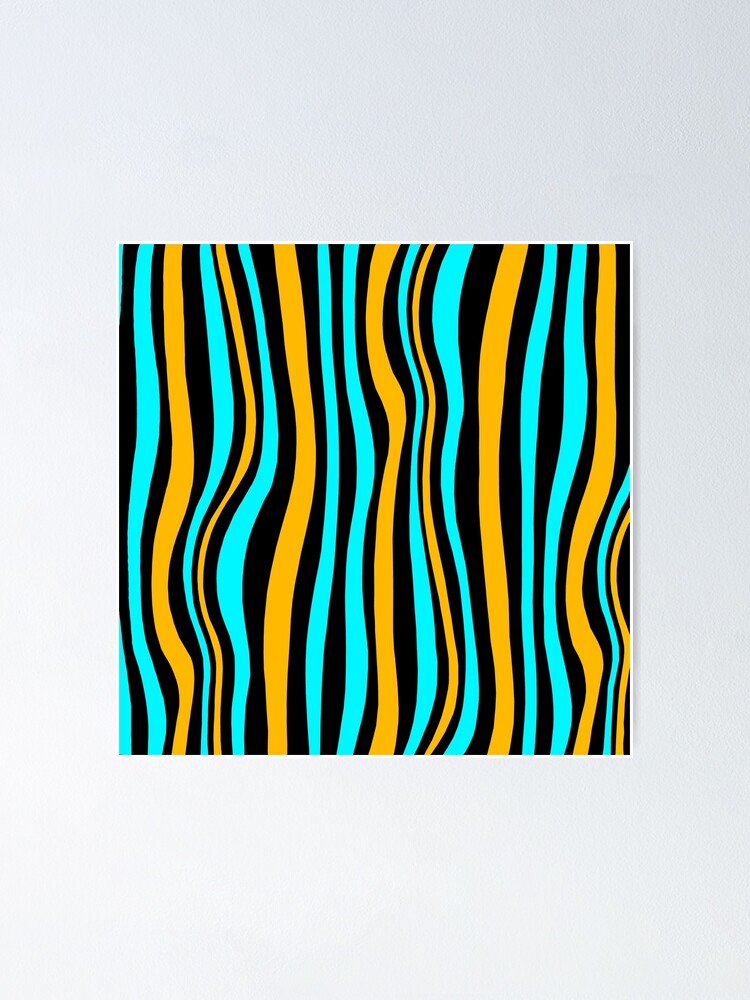 "Wobbly lines Island Sea, orange and black color" Poster for Sale by ...