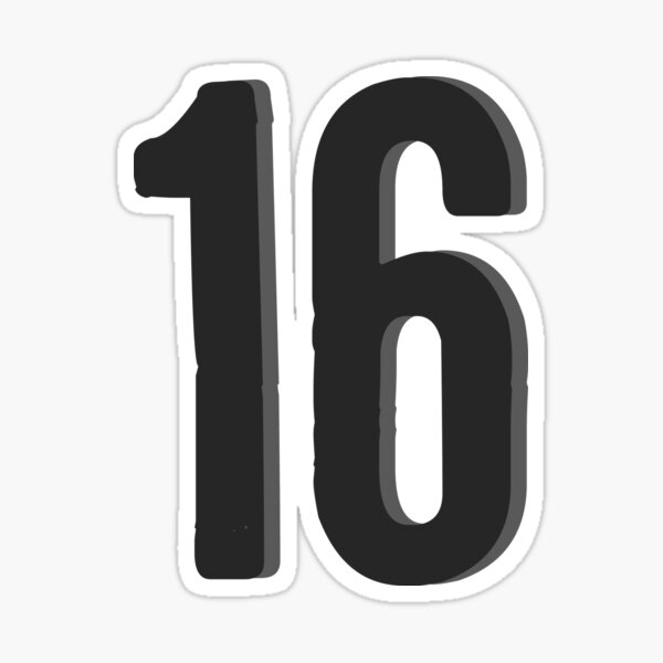 "Number 16" Sticker for Sale by Rayner21 | Redbubble