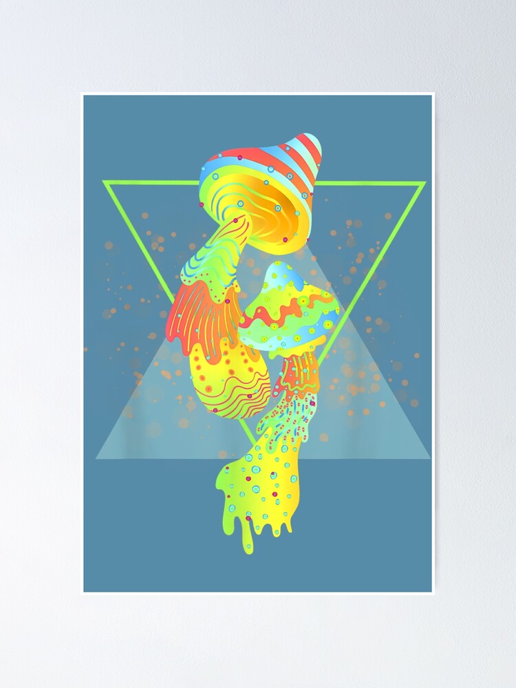 "Trippy Psilocybin Psychedelic Mushroom" Poster for Sale by KingPower ...