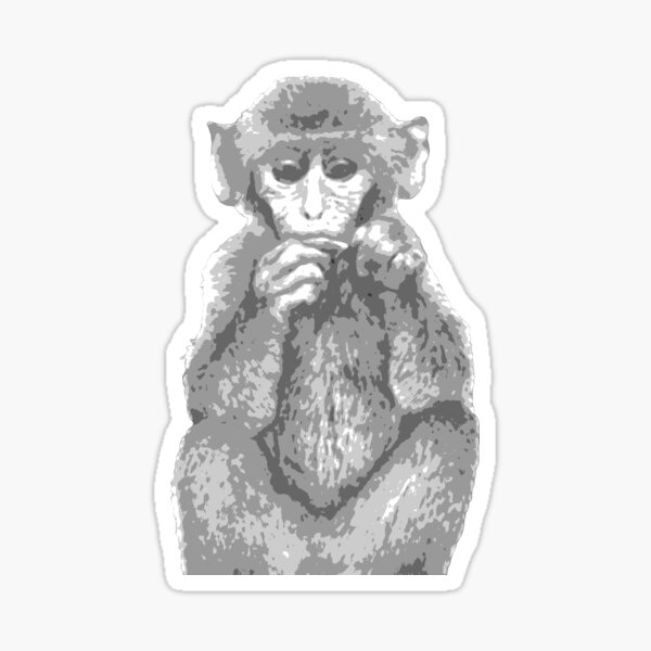 "Monochrome Monkey - Pop Art Style & Posterized" Sticker for Sale by ...