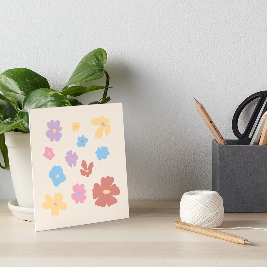 "danish pastel flower pattern, danish pastel sticker set" Art Board ...