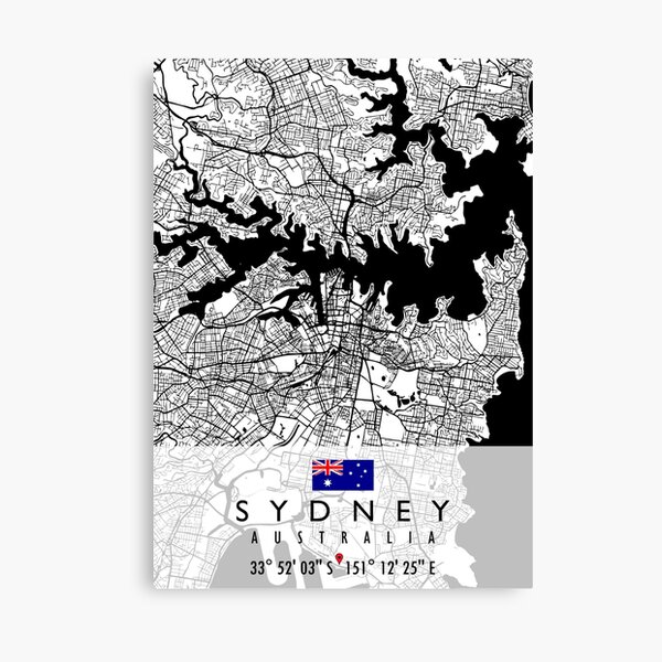 "SYDNEY MAP AUSTRALIA" Canvas Print for Sale by hatimelhag | Redbubble