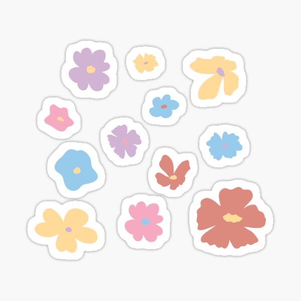 "danish pastel flower pattern, danish pastel sticker set" Sticker for ...