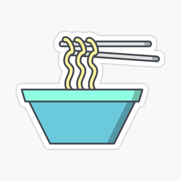 "Cartoon chinese noodles" Sticker for Sale by artMoni | Redbubble