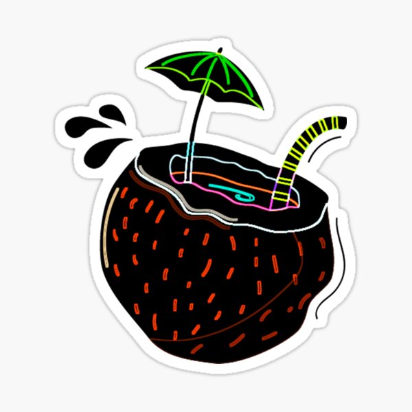 "NEON COCONUT" Sticker for Sale by kALENZI | Redbubble