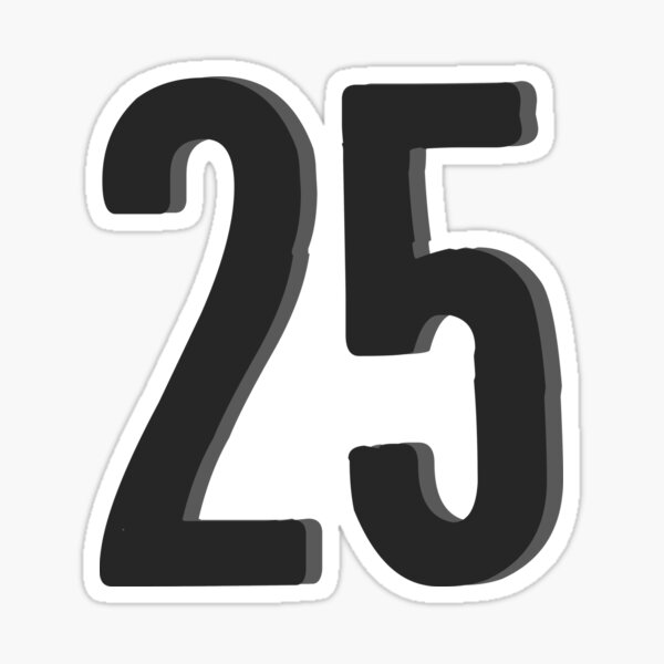 "Number 25" Sticker for Sale by Rayner21 | Redbubble