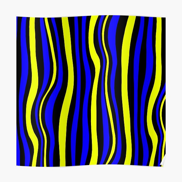 "Wobbly line blue, yellow, and black" Poster by StriclyBusiness | Redbubble