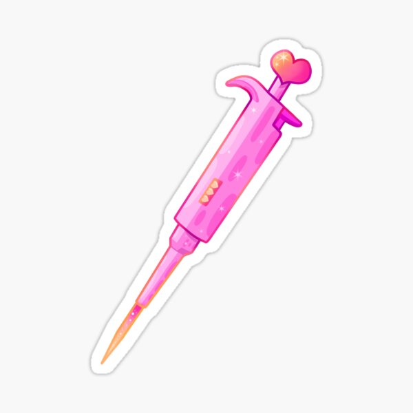 "Cute Pipette in Pink" Sticker by sunnySaraV | Redbubble