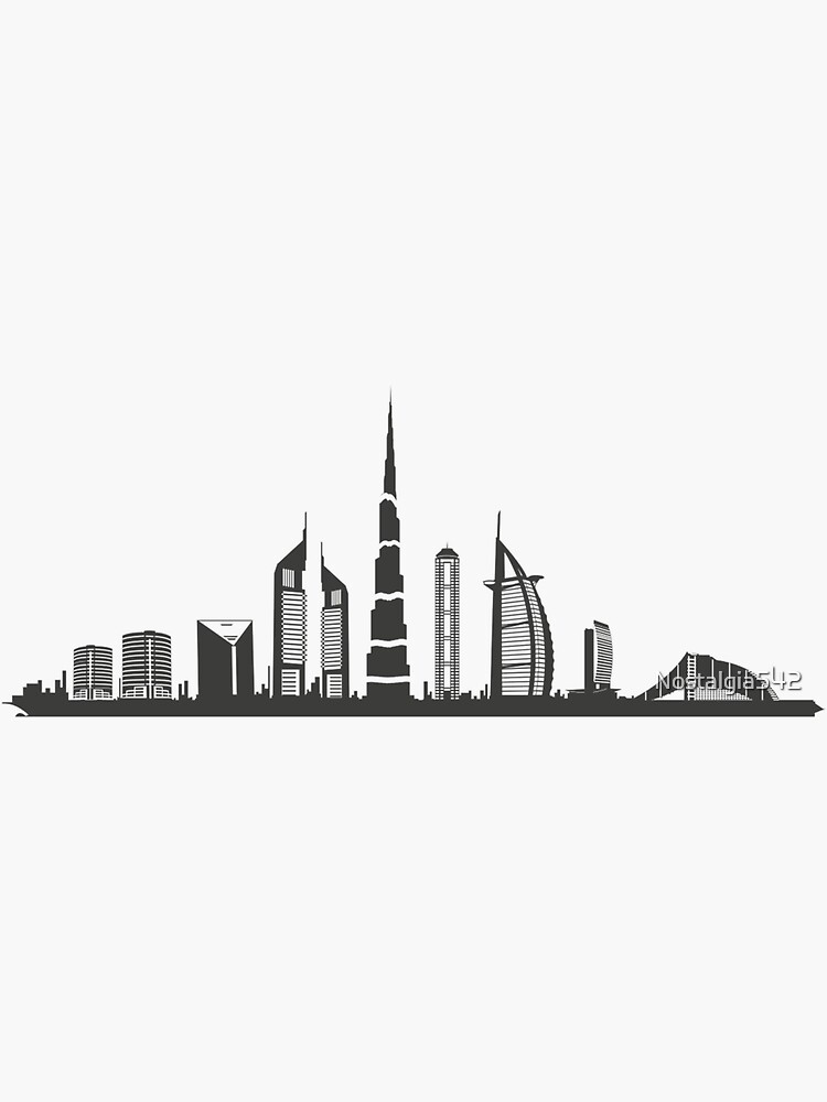 "Dubai Skyline" Sticker by Nostalgia542 | Redbubble