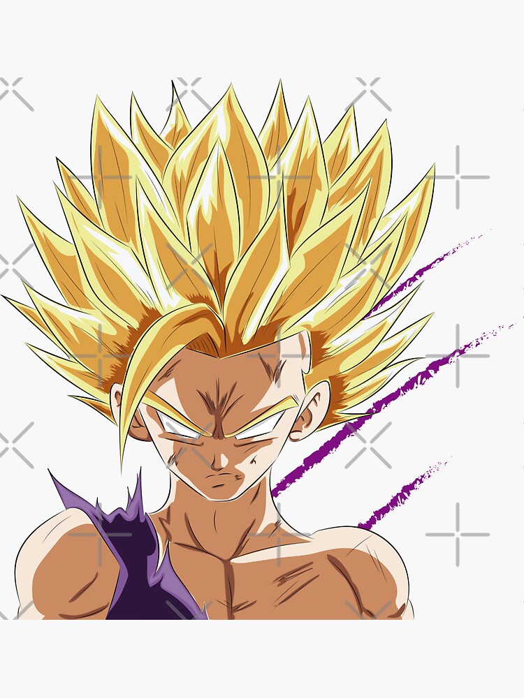 "Gohan Ssj2 Illustration" Sticker for Sale by eLedesign22 | Redbubble