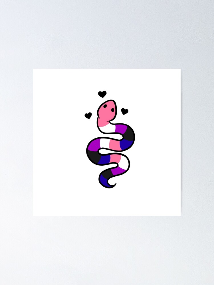 "Genderfluid Pride Snake v2" Poster by avesmx | Redbubble