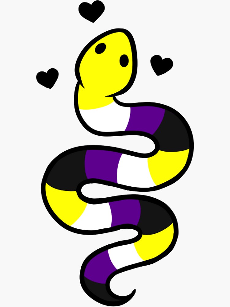 "Nonbinary Pride Snake v2" Sticker for Sale by avesmx | Redbubble