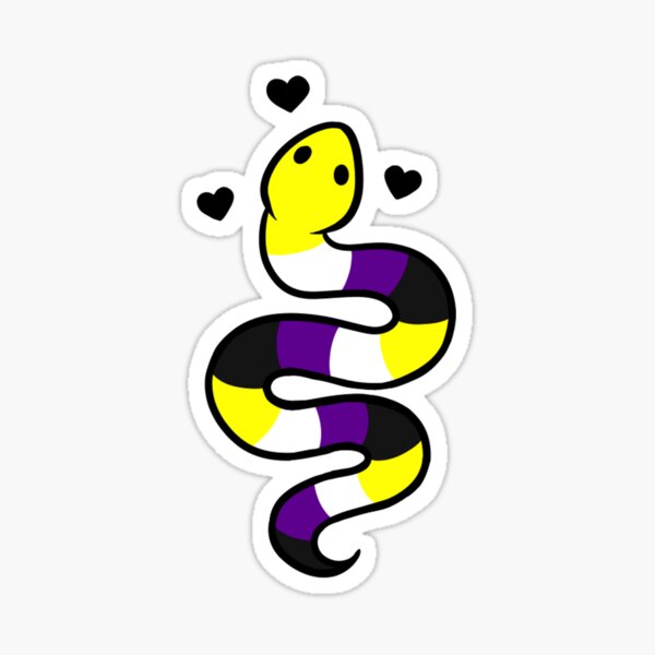 "Nonbinary Pride Snake v2" Sticker for Sale by avesmx | Redbubble