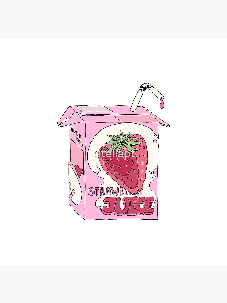 "Cute Pink Strawberry Juice Box" Poster for Sale by stellapt | Redbubble
