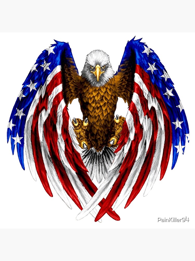 "Bald Eagle flag, American patriotism " Poster for Sale by PainKiller94 ...
