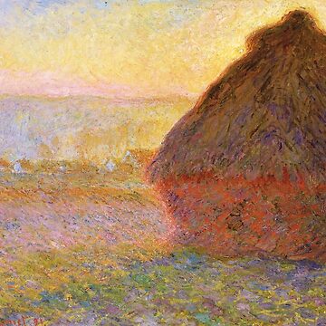 "Haystacks (Sunset) by Monet" Sticker for Sale by BillyBernie | Redbubble