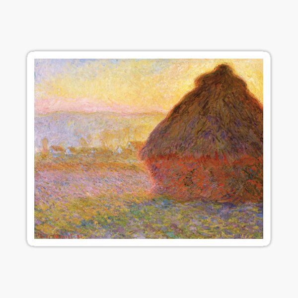 "Haystacks (Sunset) by Monet" Sticker for Sale by BillyBernie | Redbubble