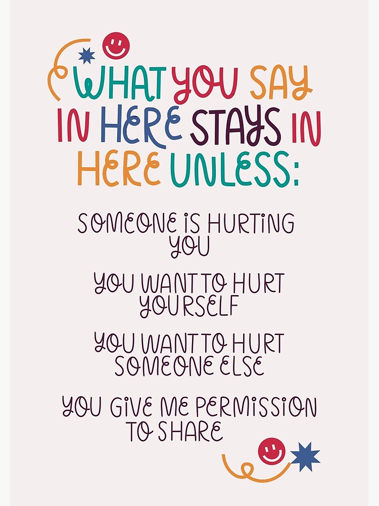 "Confidentiality Agreement - What You Say in Here Stays in Here" Poster ...