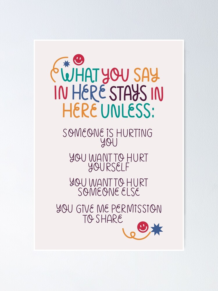 "Confidentiality Agreement - What You Say in Here Stays in Here" Poster ...