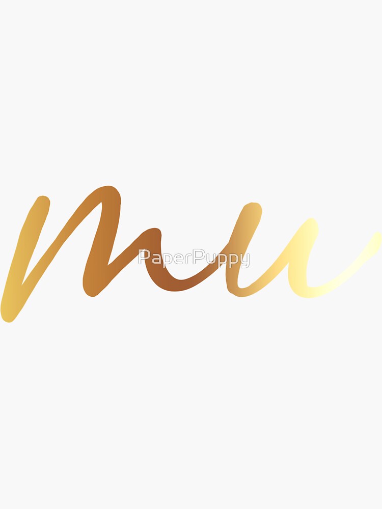 "Gold Mu Greek Letter" Sticker for Sale by PaperPuppy | Redbubble
