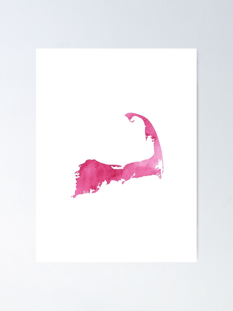 "Pink Watercolor Cape Cod Arm" Poster for Sale by alyssadole | Redbubble