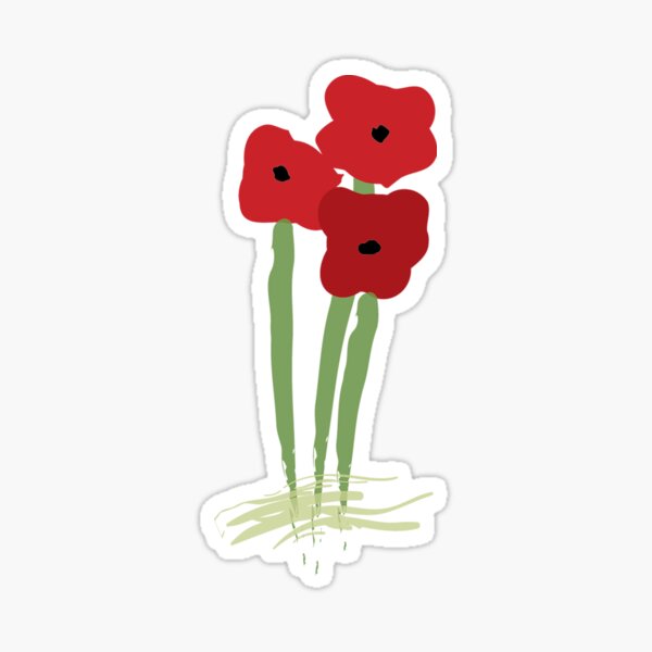 "POPPIES" Sticker for Sale by ainoslo | Redbubble