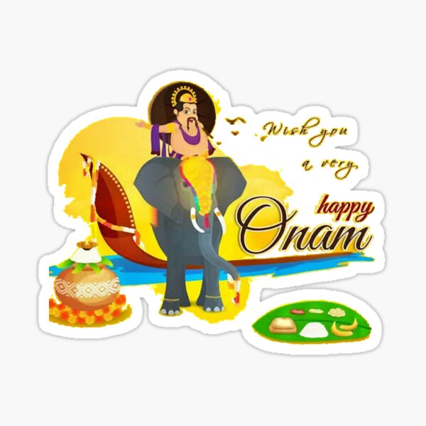 "Happy Onam festival elephant design Essential T-Shirt" Sticker by ...