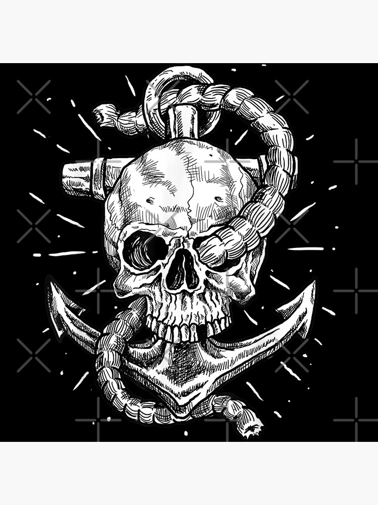 "Anchor And Skull - Boat Captain Maritime Skeleton" Poster by ...