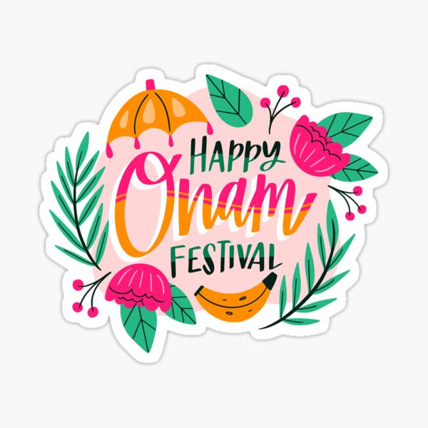 "Happy Onam Sticker" Sticker for Sale by FrewinMason | Redbubble