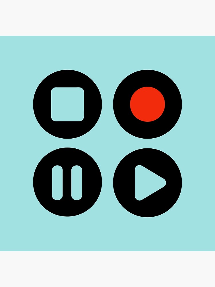 "Audio Symbols (Stop, Record, Pause, Play)" Poster for Sale by ...