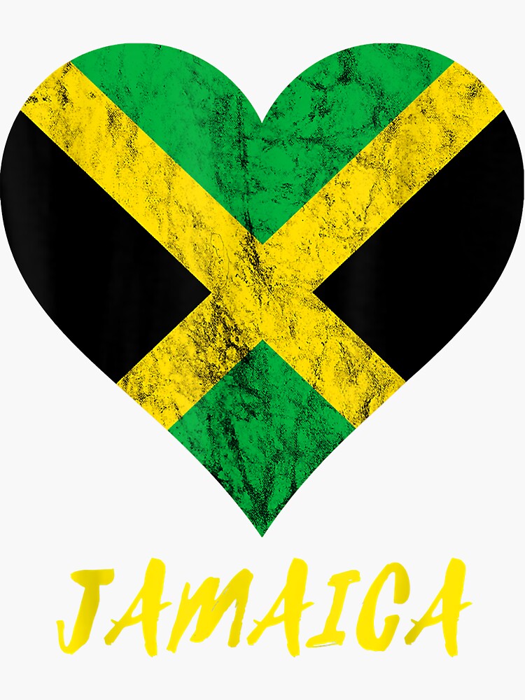 "Jamaican Heart Jamaica Flag" Sticker for Sale by ClareMadelane | Redbubble