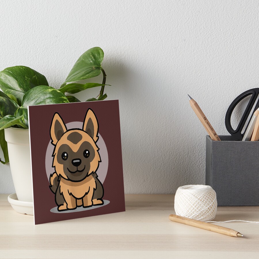 "Cute Kawaii German Shepherd Chibi Dog " Art Board Print by ...