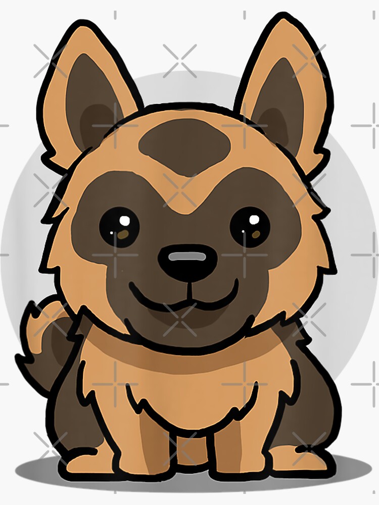 "Cute Kawaii German Shepherd Chibi Dog " Sticker for Sale by ...