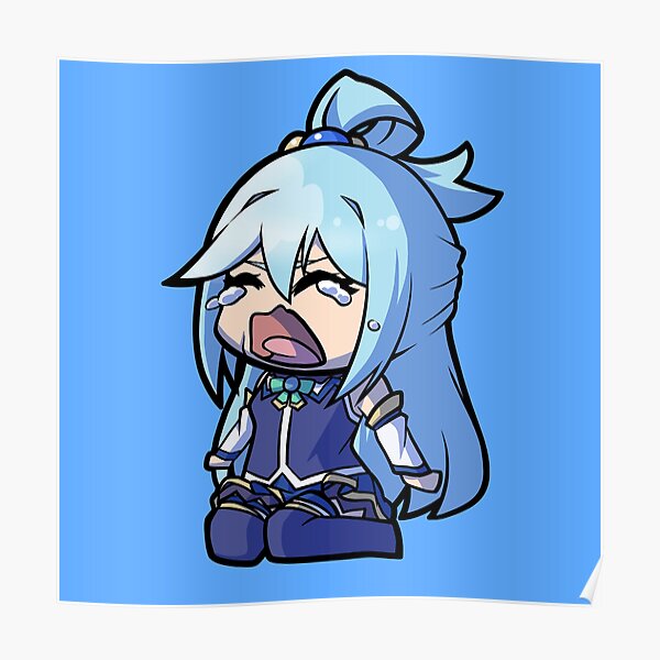 Poster « Chibi Aqua - Konosuba », par MangaXai | Redbubble