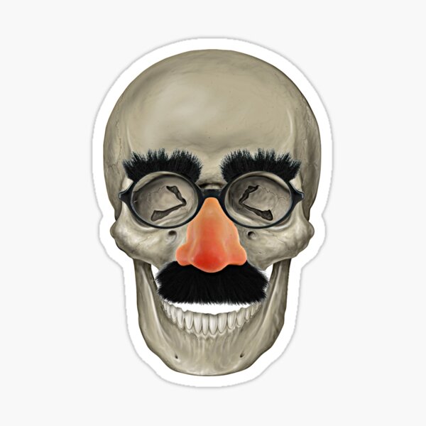 "Died Laughing - Skull" Sticker for Sale by atartist | Redbubble