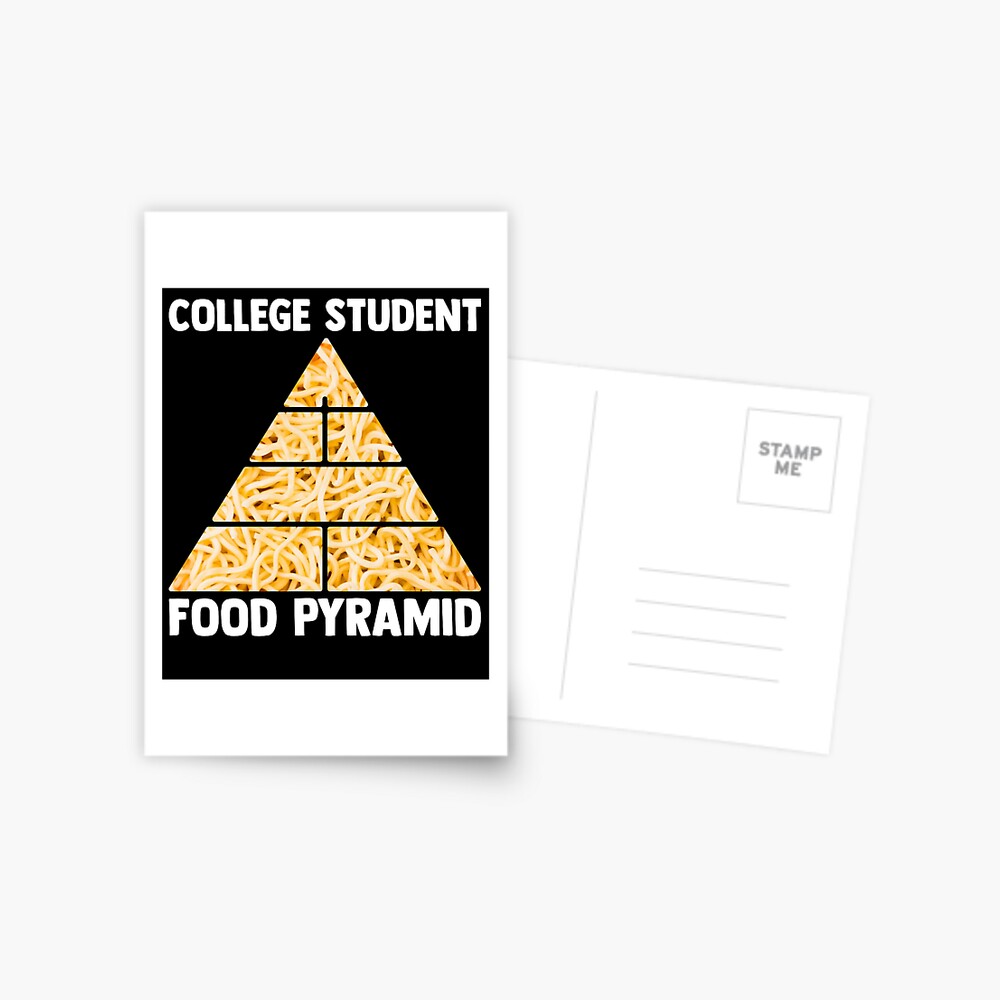 College Student Food Pyramid Food Pyramid Servings Noodles Postcard college-student-food-pyramid-food-pyramid-servings-noodles-postcard