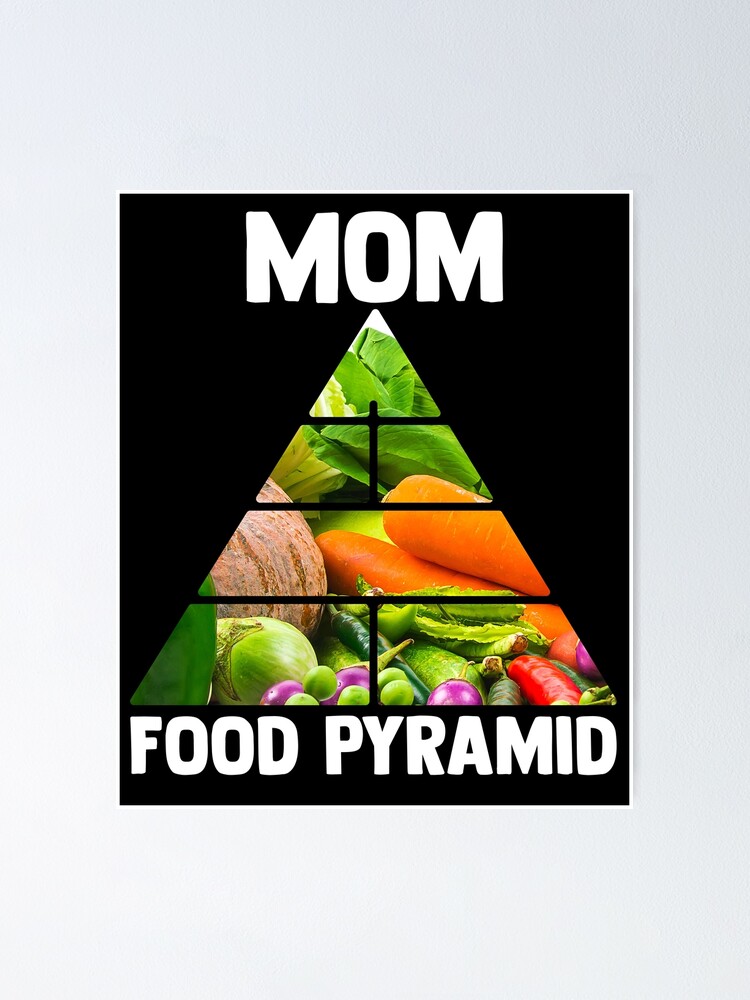 "Mom Food Pyramid Food Groups Vegetarian Food Trained Vegan" Poster by ...