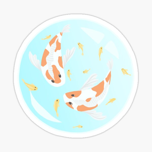 "Koi and Tilapia In a Bubble" Sticker for Sale by FeatherDragon | Redbubble