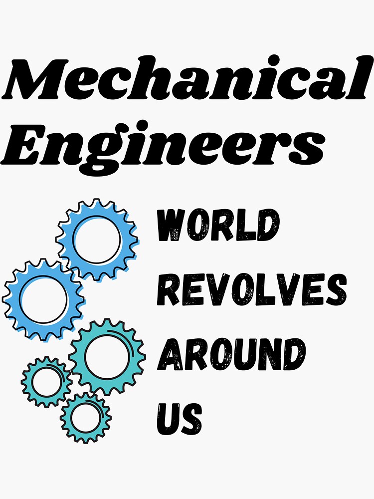 "Mechanical Engineer black and white" Sticker for Sale by iqra-hanif ...
