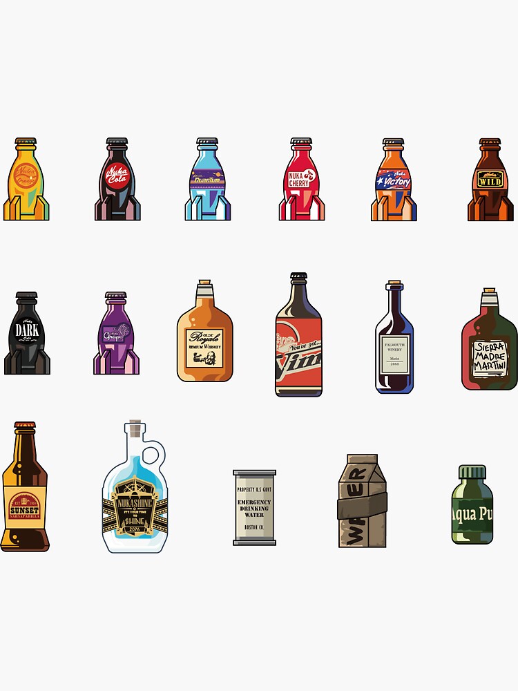"Fallout drinks" Sticker for Sale by scaro-ff | Redbubble