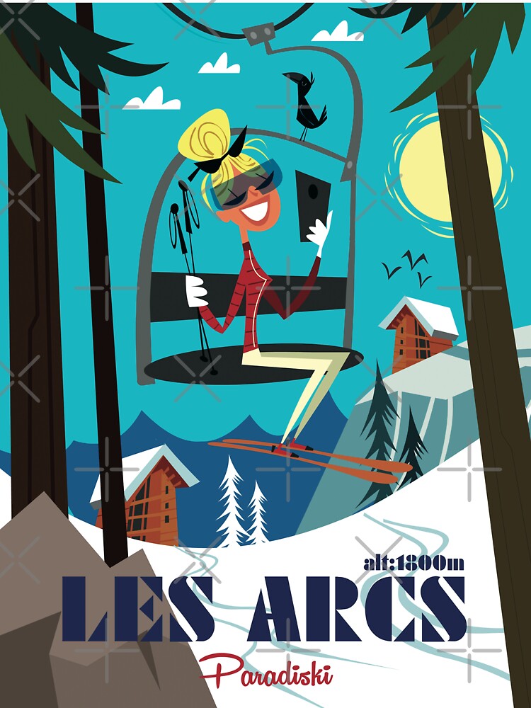 T-shirt essentiel for Sale avec l'œuvre « Affiche Les Arcs 1800 » de l ...