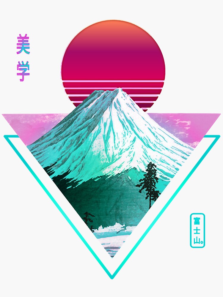 "fuji vaporwave aesthetic" Sticker for Sale by KARDSKANDY | Redbubble