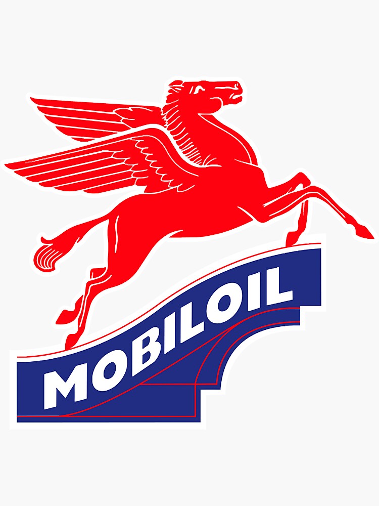 "Mobil oil Gas Station Vintage Sign - logo 1930 " Sticker for Sale by ...