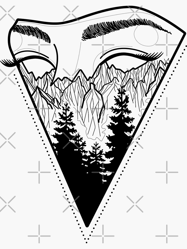 "Forest eyes tattoo art" Sticker for Sale by AznavourByKarin | Redbubble